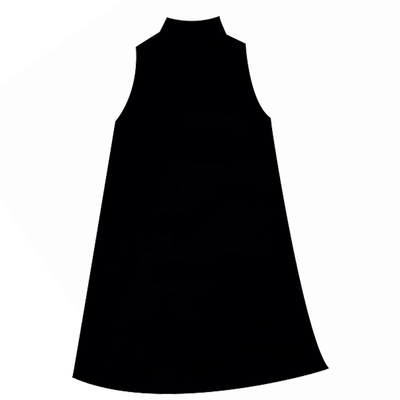 Dan Dan 黑色高领无袖连衣裙女