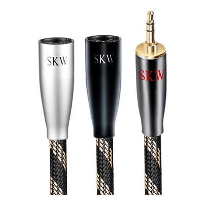 SKW高端一分二3.5转双卡侬音频线