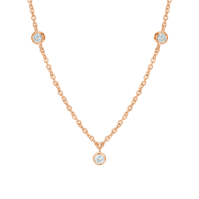 戴比尔斯clea短款钻石18K玫瑰金