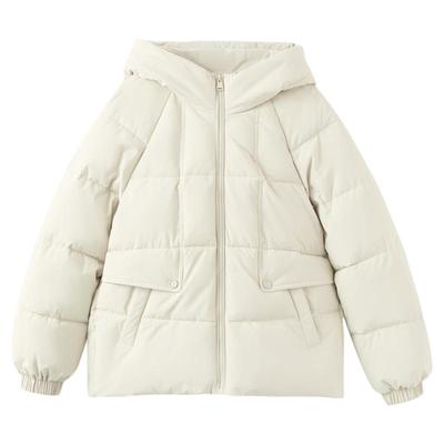 快鱼女士短款宽松连帽棉服棉袄
