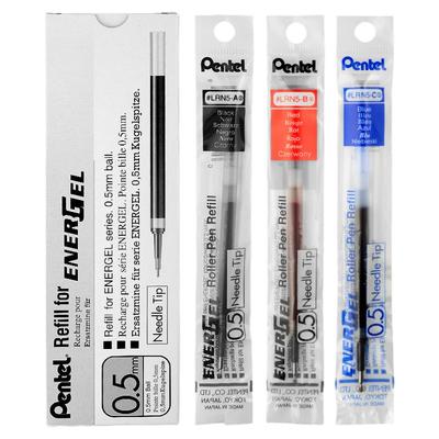 日本pentel派通笔芯LRN5派通限定中性笔0.5mm针管式大容量顺滑速干适用BLN105/75办公用品黑蓝红旗舰店替芯