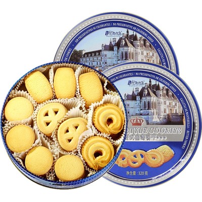 风味丹麦曲奇饼干铁盒装
