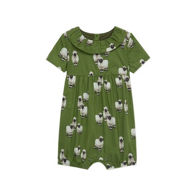 Milkbarn婴儿衣服女宝宝纯棉连体衣夏季短袖哈衣薄款爬服