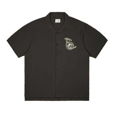 CENLESSS25镂空肌理古巴领衬衫