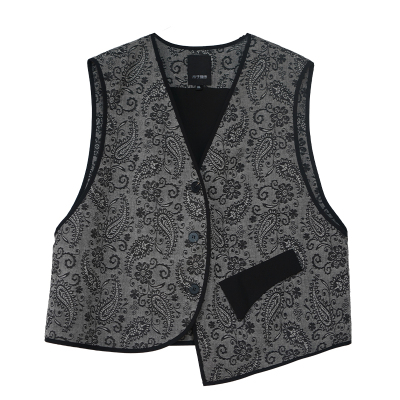 木子理想胖mm大码腰果花复古马甲