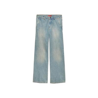 MAX&Co.女装Re-Edit宽松直筒浅蓝色牛仔裤女6186035102