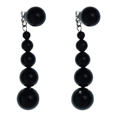 sasia复古慵懒纯银黑玛瑙耳环