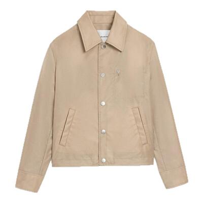 【春夏新品】Ami Paris 男女同款尼龙铆钉ADC爱心翻领夹克