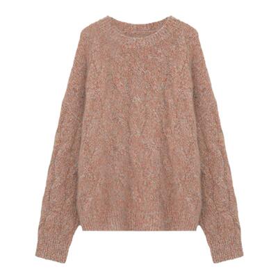 山羊绒提花圆领针织毛衣打底上衣