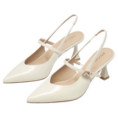 KISSCAT接吻猫[得薪应手]玛丽珍后空鞋26春新时尚气质尖头凉鞋