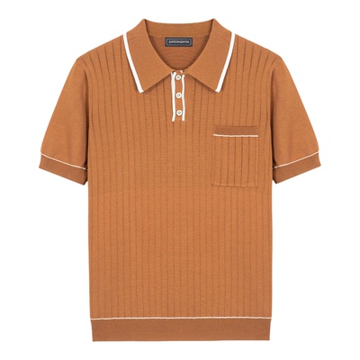 欧美男装短袖商务针织Polo衫T恤