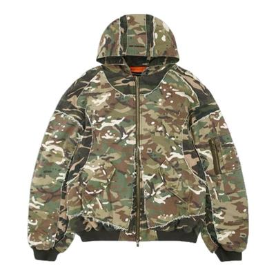 ProjectGR迷彩连帽廓形飞行夹克