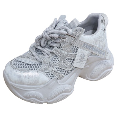 诗路花语水钻厚底增高休闲老爹鞋