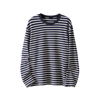 人手一件 约340g双面绒感美雅碧 条纹保暖发热打底衫针织衫男秋冬