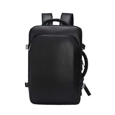 旅行可扩容多层次风真皮双肩包