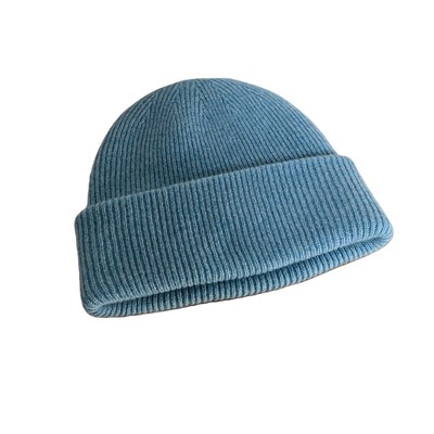 赛里木湖蓝100%wool羊毛针织帽