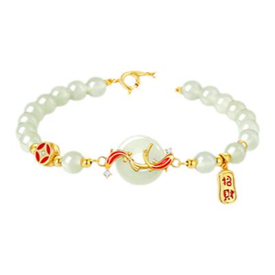 【纯银|正品】锦鲤和田玉手链