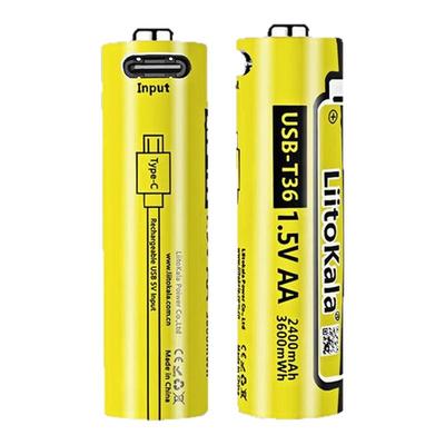 LiitoKala 5号3600mwh大能量锂电池 1.5V恒压快充Typ e-c充电电池