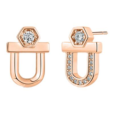 TWINSLULU气质时尚U形小锁耳环