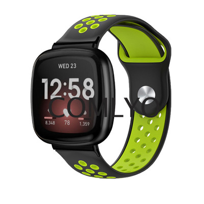 COMLYO适用Fitbit Versa 4 3 Sense 2 表带 硅胶双色运动柔软腕带