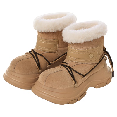 Ouder雪地靴女真皮羊毛保暖增高