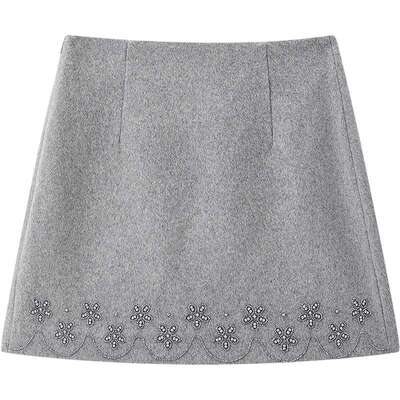 【XIAOLI筱李联名】乐町商场同款羊毛呢A字半身裙冬款C1GEF4230