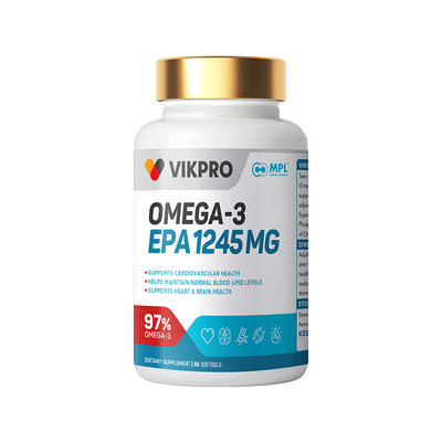 vikpro德国97%高纯度epa鱼油软胶囊omega3成人中老年高含量60粒