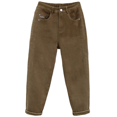 哈伦裤2025秋冬抓毛薄绒萝卜裤