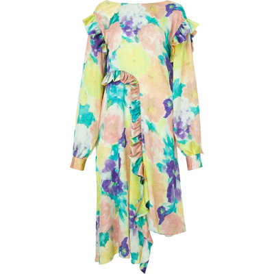 REMAIN BIRGER CHRISTENSEN 女荷叶边缎面连衣裙