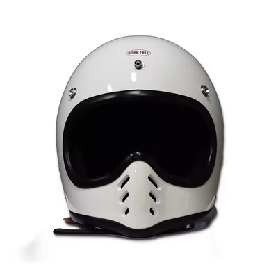 bornfree mini moto3幼兽机车复古哈雷头盔 男女美式山地越野全盔