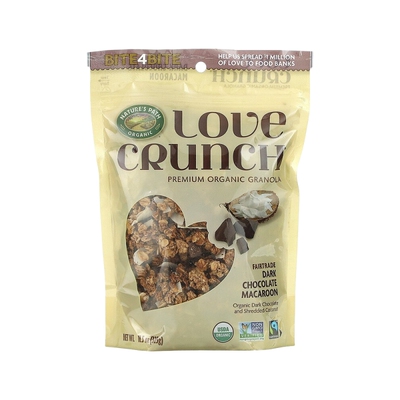 香港直发Nature's Path,爱酥脆，优质有机燕麦，黑巧克力蛋白杏仁