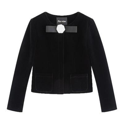 Marc Moore 2025秋季新款黑丝绒小香风外套短裙两件套女早秋套装