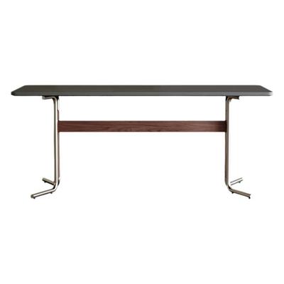 奥古斯特复古风不锈钢脚岩板餐桌