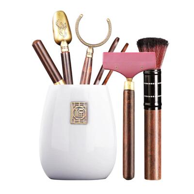 羊脂玉白瓷茶道六君子套装