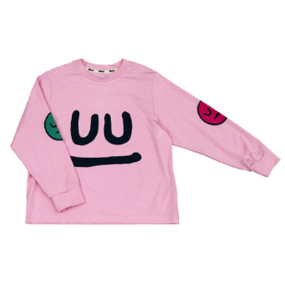 Qimoo淇木25秋季新款童装女童舒适笑脸印花上衣长袖T恤QSS3TP602X