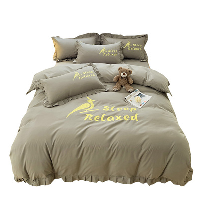 床裙四件套纯棉花边公主床罩