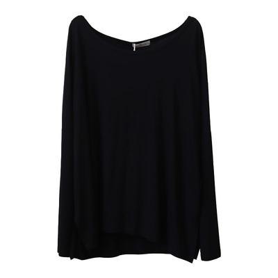 莫代尔女长袖一字领T恤