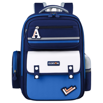 爱迪生小学生男孩女童男生一二三到六年级儿童轻便护脊减负书包男