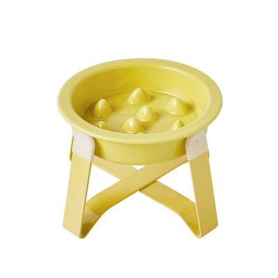 高脚陶瓷猫狗慢食碗护颈防噎