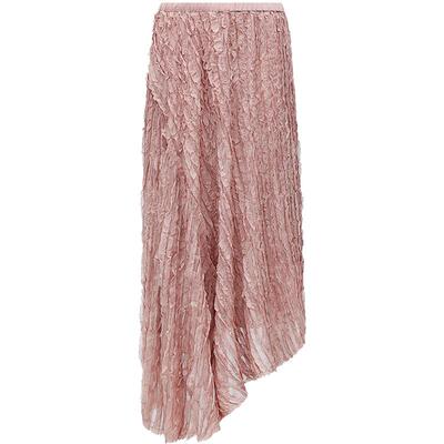 COCOBELLA不对称大摆压褶半身裙