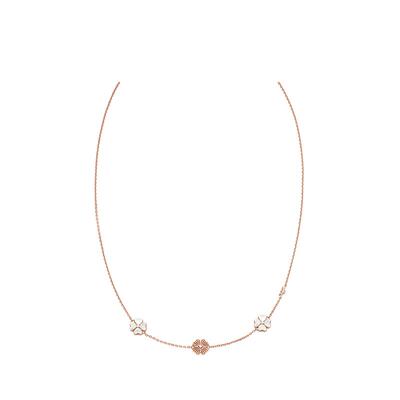 阿玛尼白鹿同款四叶草花朵项链