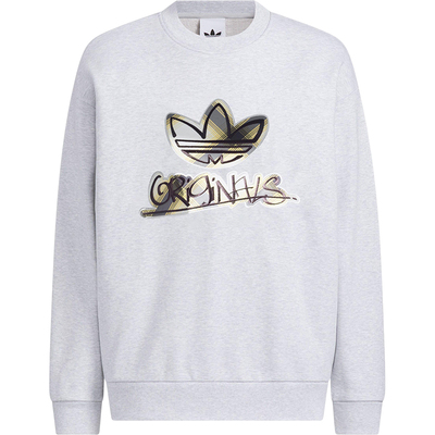 Adidas/阿迪达斯正品三叶草男士休闲运动复古印花圆领卫衣KC0117