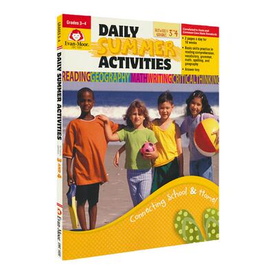 Evan-Moor 暑假综合练习册 Daily Summer Activities Between Grades 345 每日练习  3-5年级 美国加州教辅 英文原版进口图书