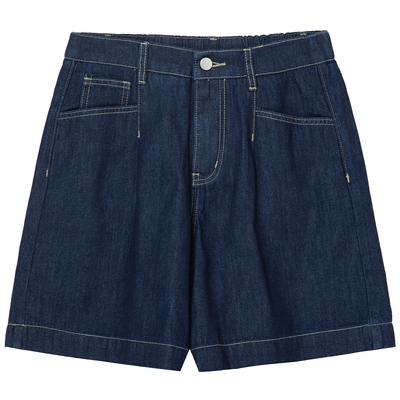 布景牛仔短裤女装夏季新品时尚水洗宽松直筒高腰休闲裤子热裤0528