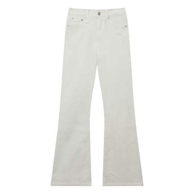 橘子树在哪儿复古白色喇叭牛仔裤