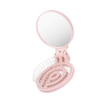 花漫多折叠梳镜梳女生迷你补妆镜