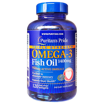 普丽普莱鱼油软胶囊1200mg180粒 美国原装进口深海鱼油omega3