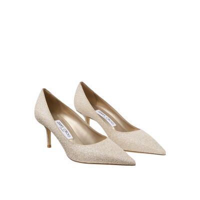 [双11抢先购]JIMMY CHOO/LOVE女浅柔金色闪粉面料高跟鞋