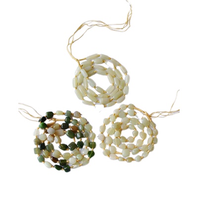 天然和田玉随形编织吊坠绳