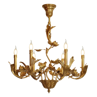 英慕灯饰复古法式别墅全铜吊灯